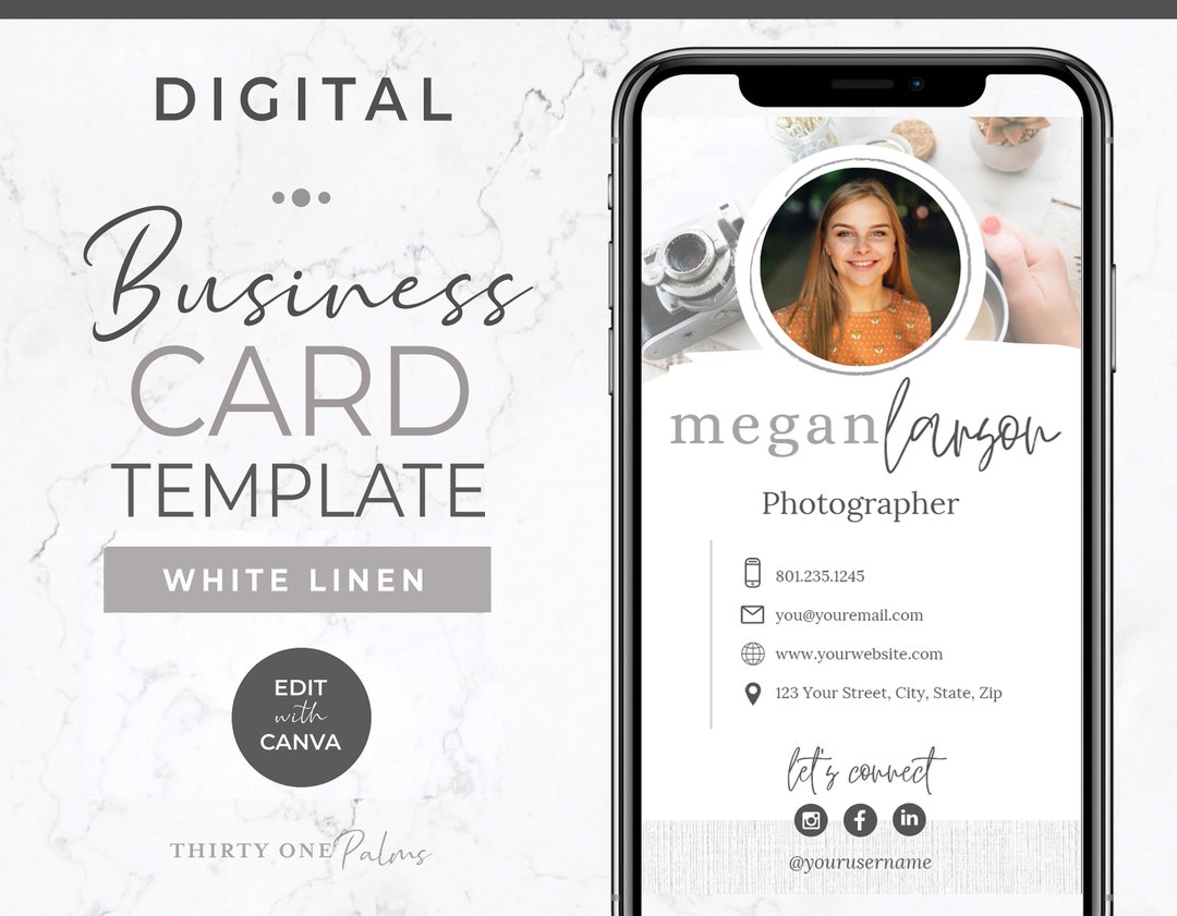 Digital Business Card Template Digital Business Card Real - Etsy