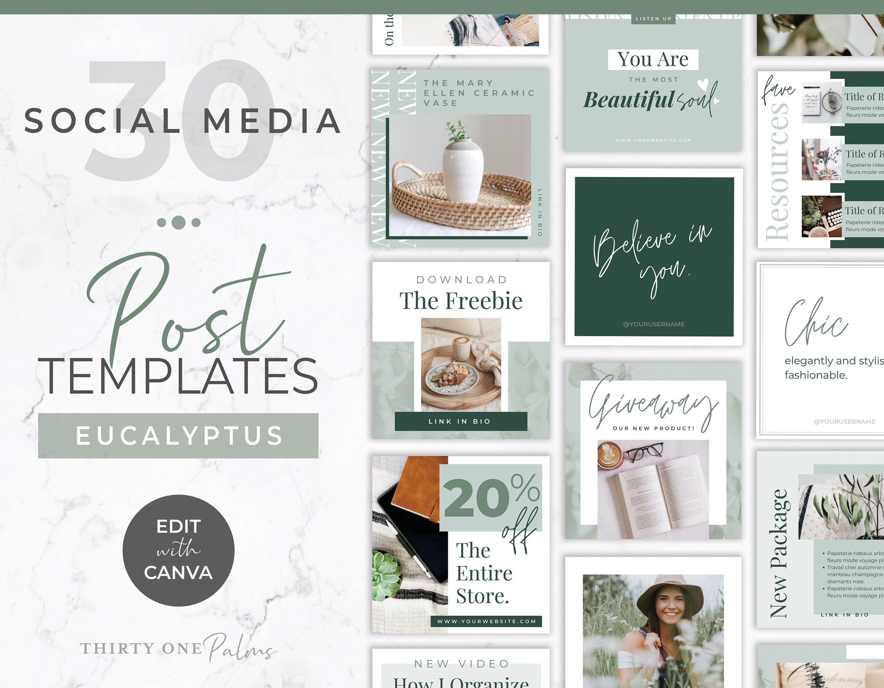 Social Media Post Templates for Canva Canva Templates - Etsy