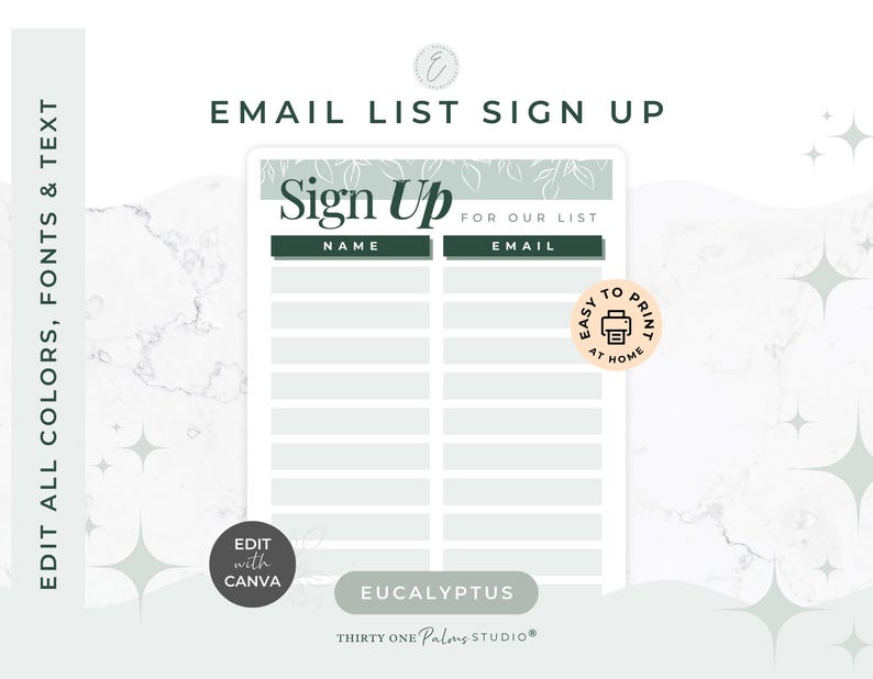 Email Sign up for Newsletters - Printable Email Sign up Form, Email ...
