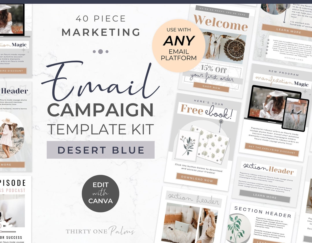 Email Template Bundle for Canva Template for Email, Mailchimp, Flodesk ...