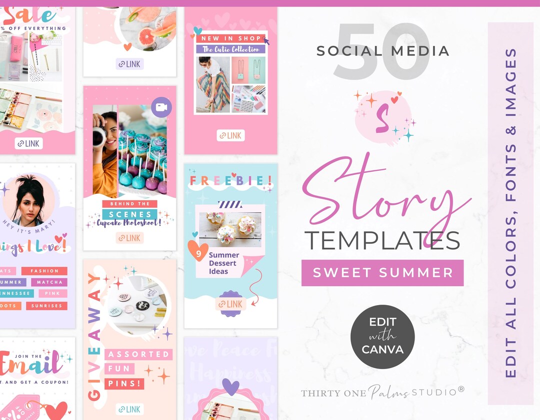 50 Story Templates for Canva - Colorful Rainbow Stories for Instagram ...
