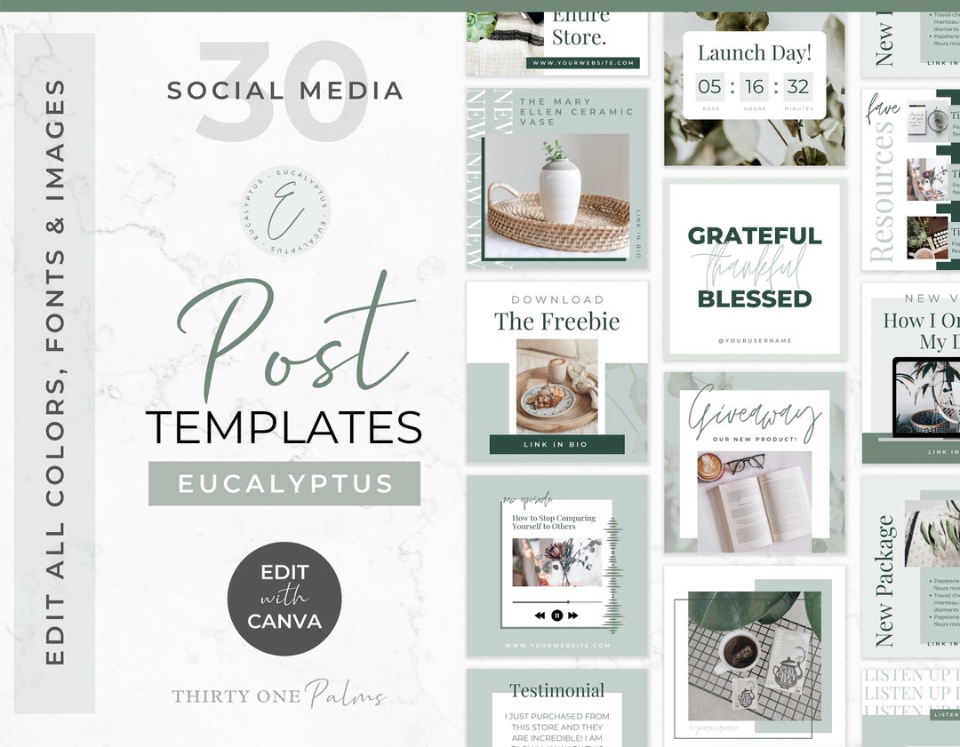 Social Media Post Templates for Canva Canva Templates, Templates for ...