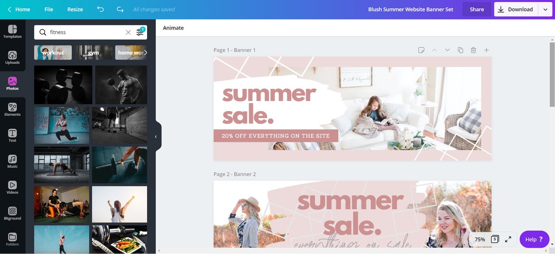 Website Banner for Canva Website Header Template for Canva - Etsy