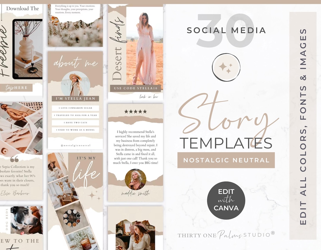 30 Story Templates for Canva - Stories Instagram, Social Media ...