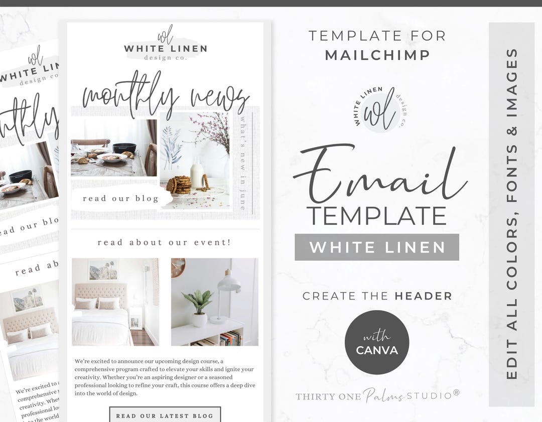 Email Template for Canva and Mailchimp - Email Newsletter Template ...