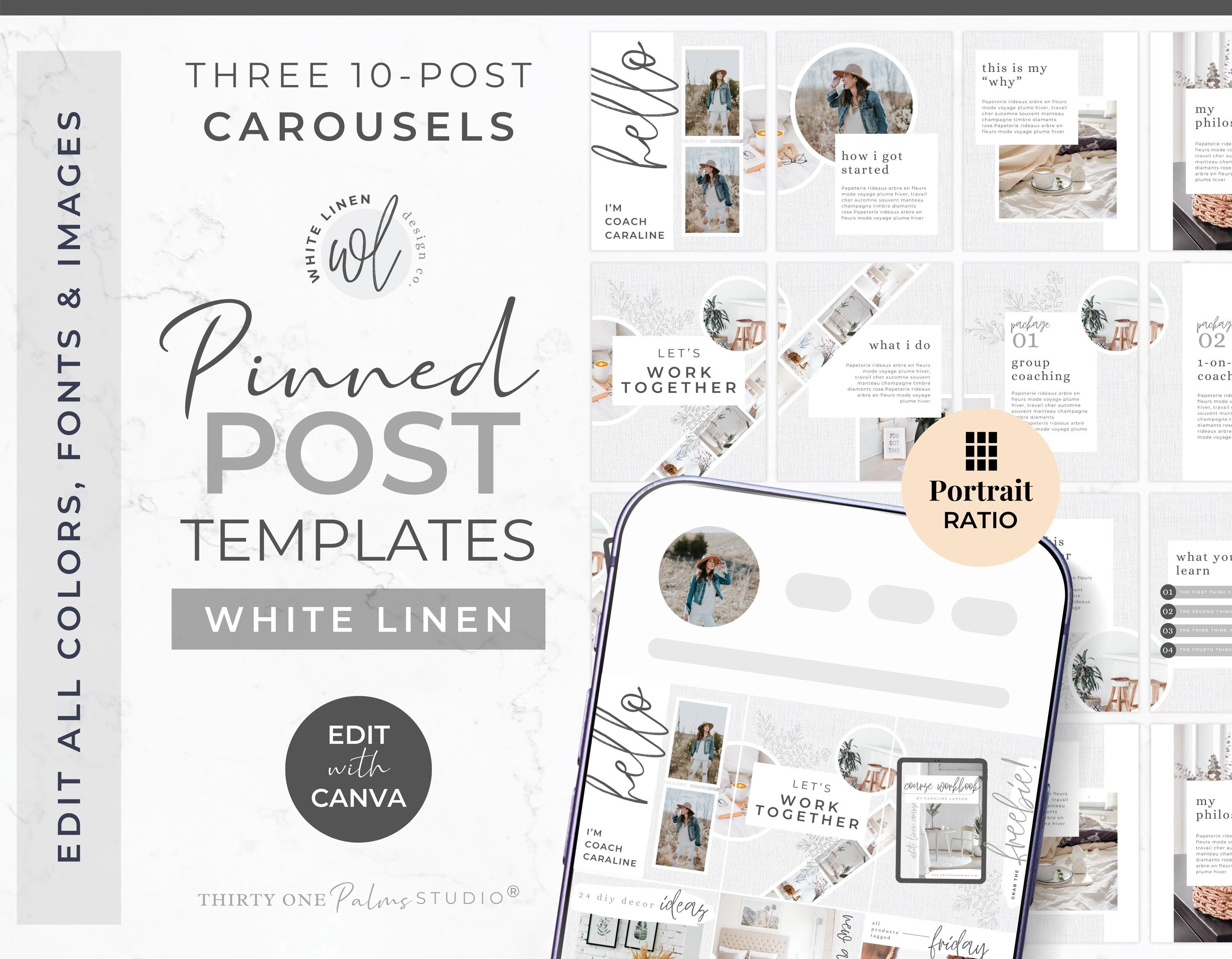 Pinned Post Carousel Post Template Set Instagram - Canva Templates for ...
