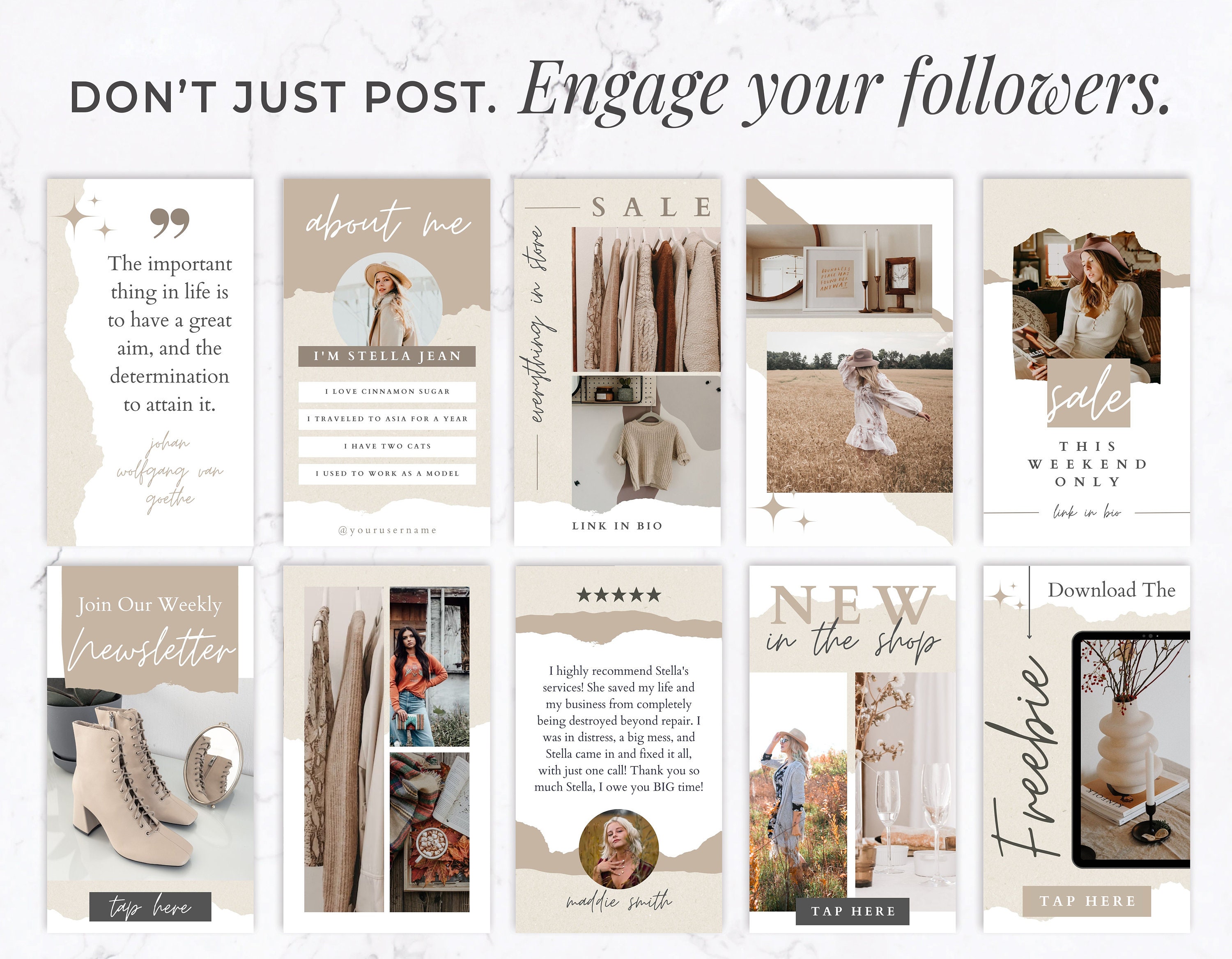 30 Story Templates for Canva - Stories Instagram, Social Media ...