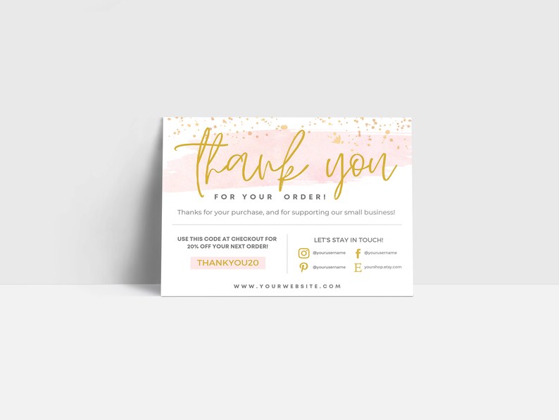 Editable Thank You Card Template Canva Thank You Card Thank - Etsy