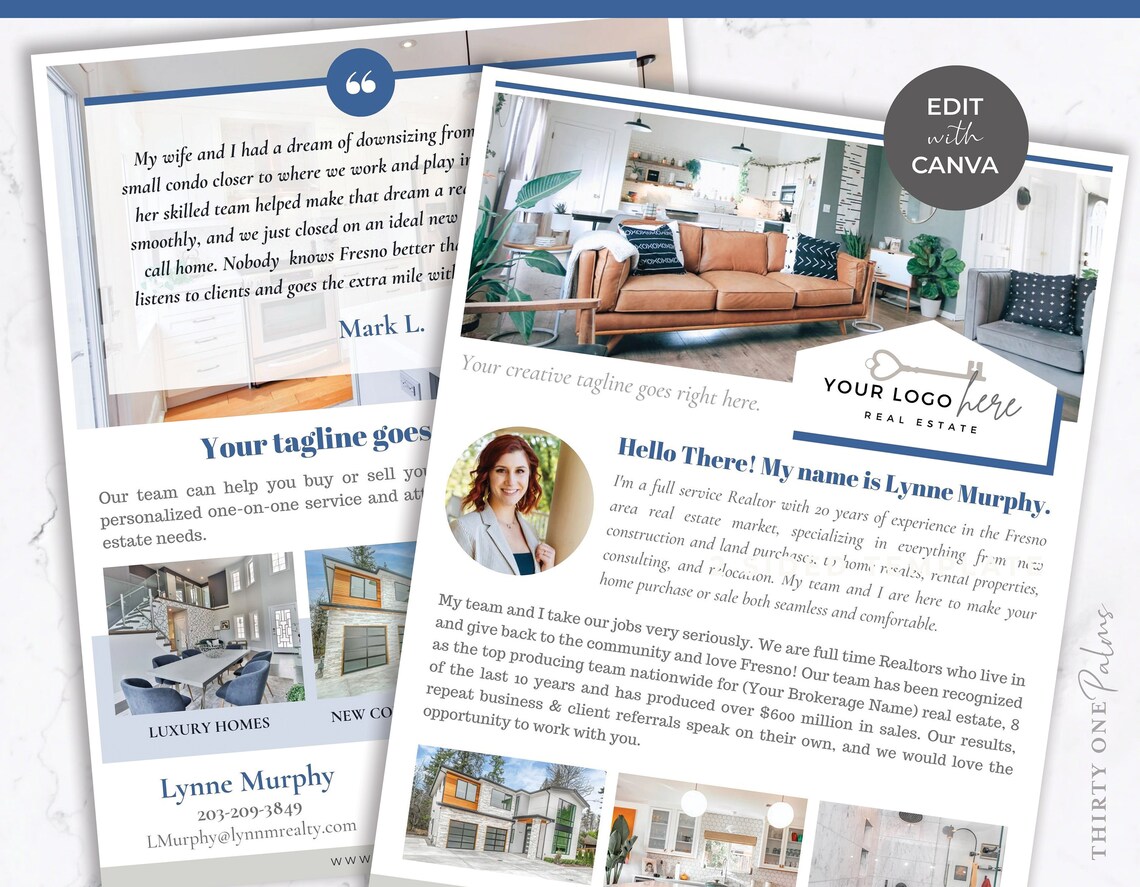 Real Estate Flyer New Agent Flyer Template Canva Realty | Etsy