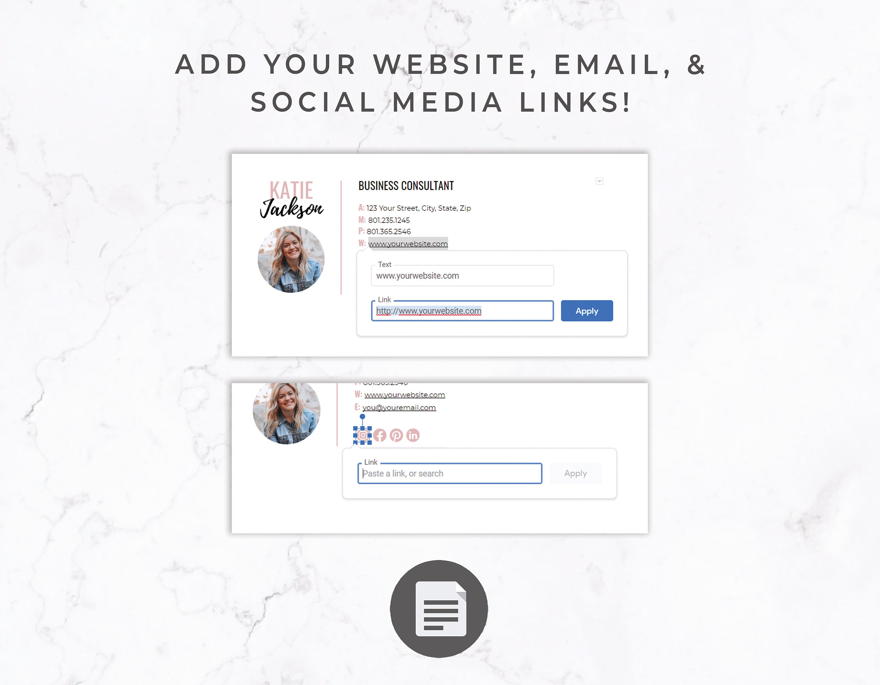 Email Signature Template for Canva Google Docs Template - Etsy