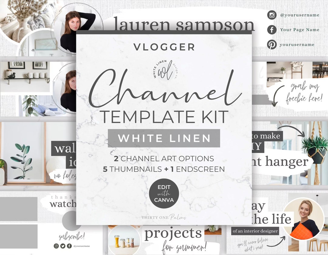 Channel Template Kit Youtube Canva Template, Video Thumbnails, End Card ...