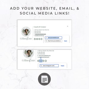 Email Signature Template for Canva - Google Docs, Clickable Links, Canva Template, Email ...