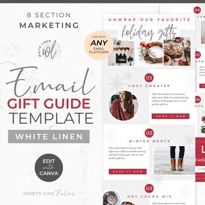 Christmas Gift Guide Email Template for Canva - Mailchimp, Flodesk ...