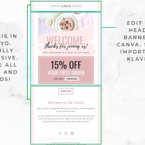 Email Template for Klaviyo and Canva Coupon, Welcome Email, Marketing ...