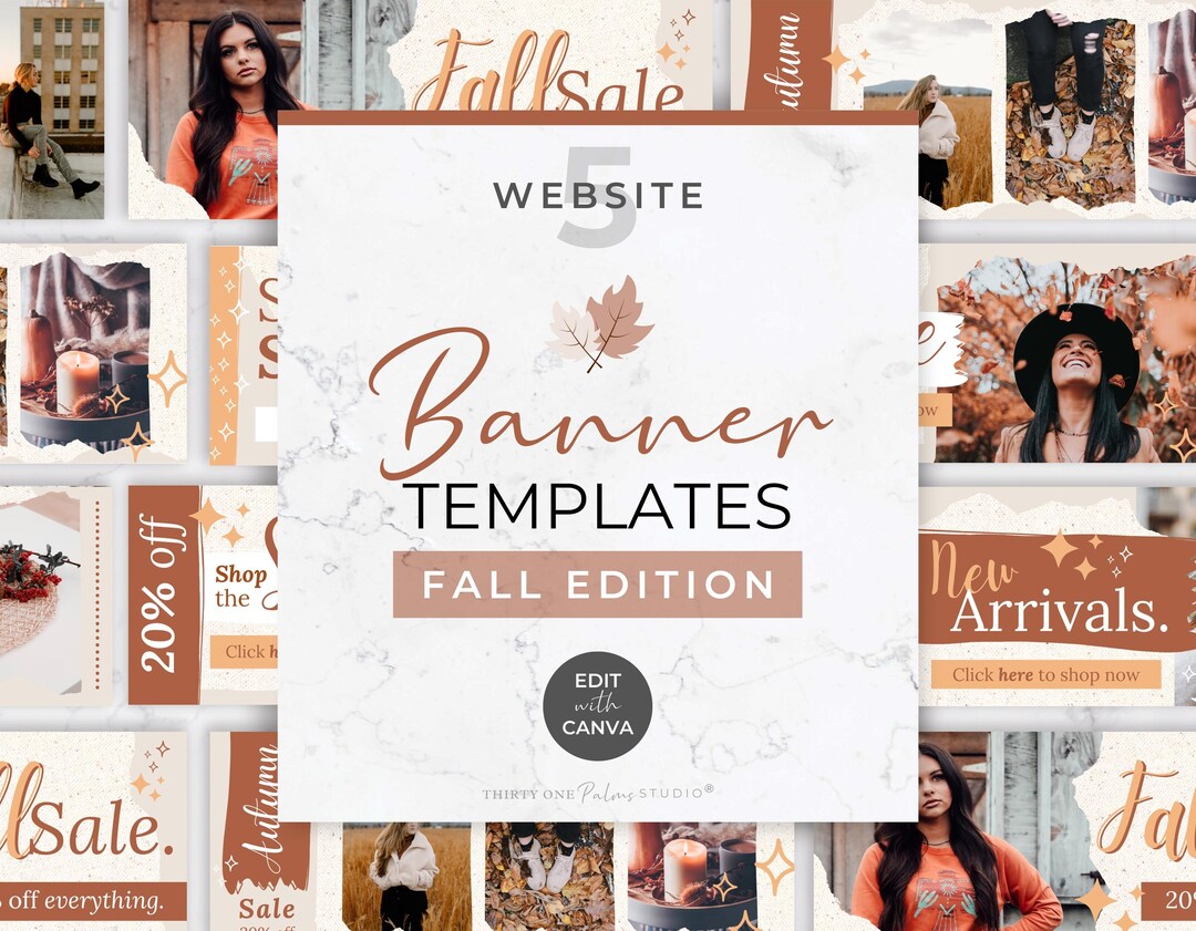 Website Banner for Canva - Autumn Website Header, Template Canva ...