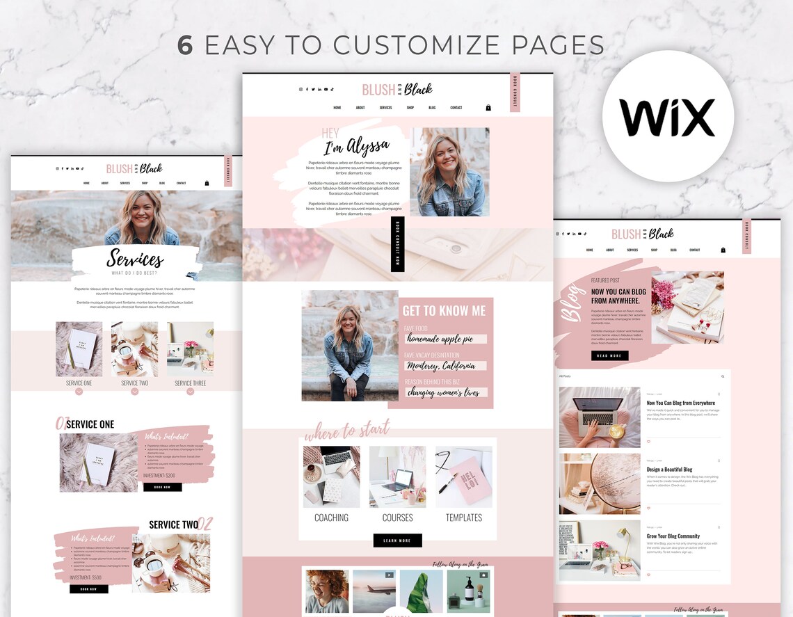 Website Template for Wix - Wix Template, Wix Theme, Blog Theme, Coach ...