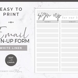 Email Sign up for Newsletters Printable Email Sign up Form, Email List ...