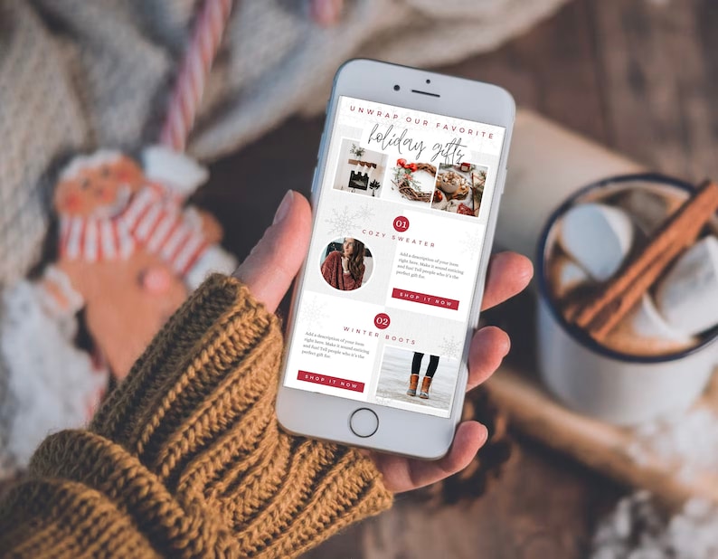 Christmas Gift Guide Email Template for Canva - Mailchimp, Flodesk ...