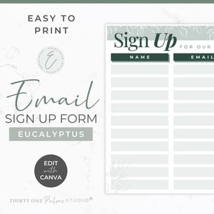 Email Sign up for Newsletters - Printable Email Sign up Form, Email ...