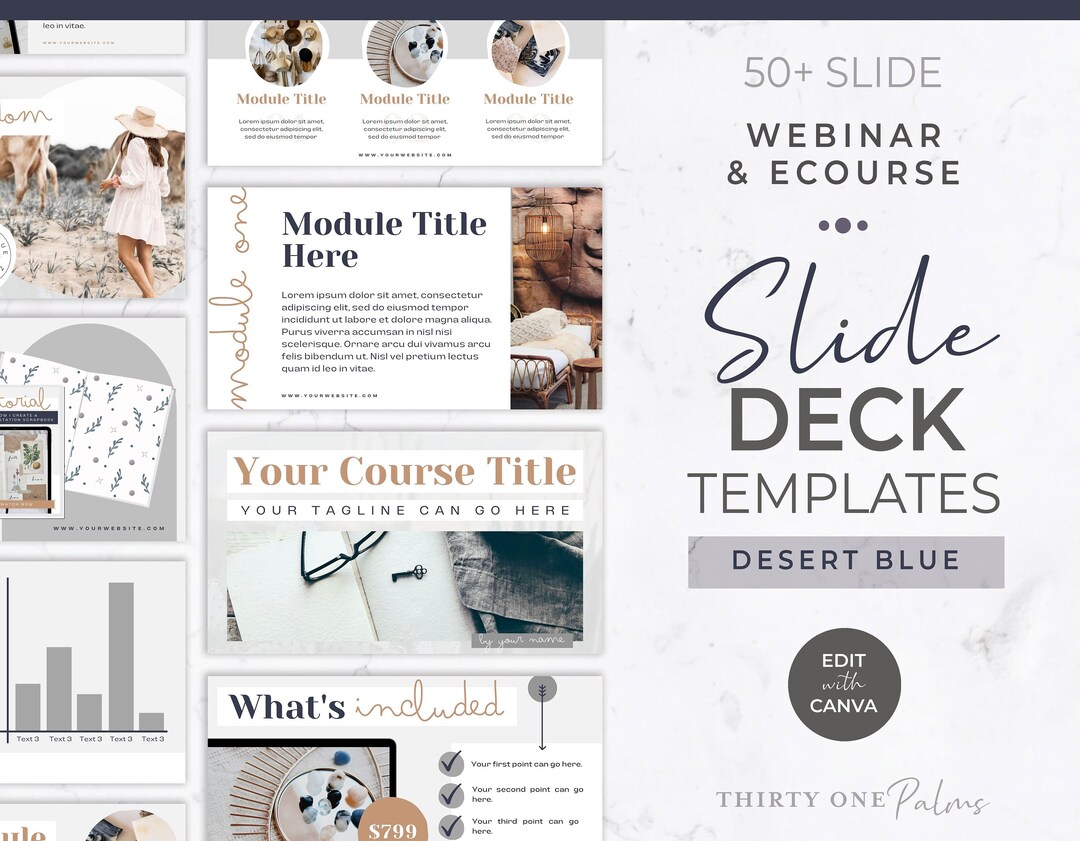 Webinar Template Canva Webinar Slide Deck Template Course - Etsy