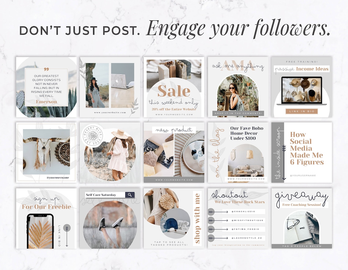 Post Templates for Canva - Canva Templates, Instagram Posts, Ecommerce ...