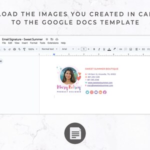 Email Signature Template for Canva - Google Docs, Clickable Links ...