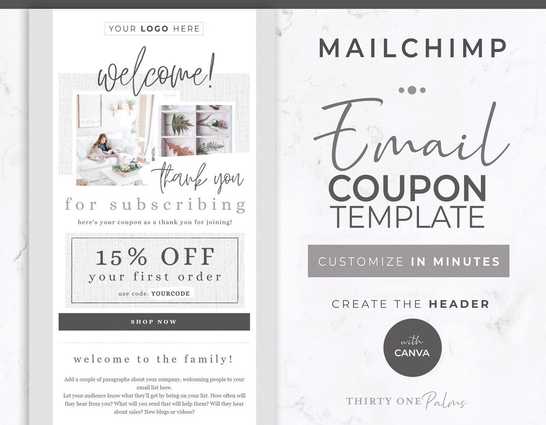 Canva Template for Mailchimp Mailchimp Email Template - Etsy