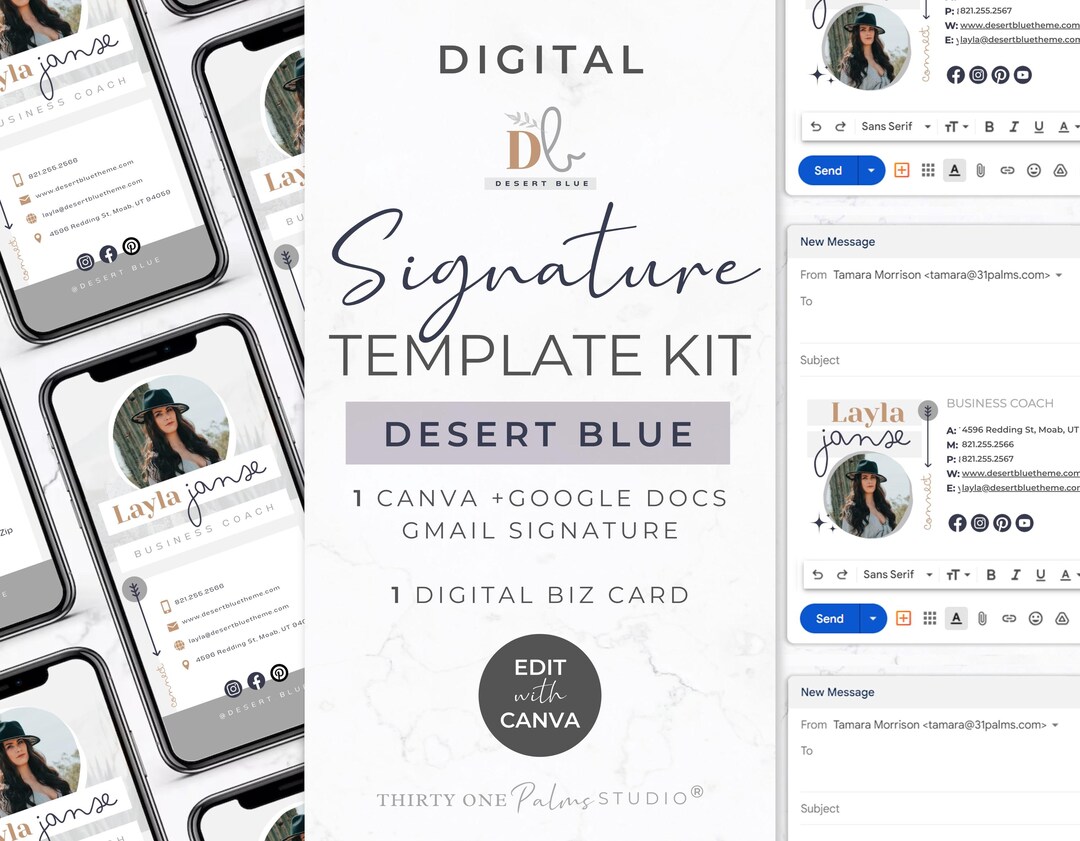 Gmail Email Signature & Digital Business Card Template for Canva ...