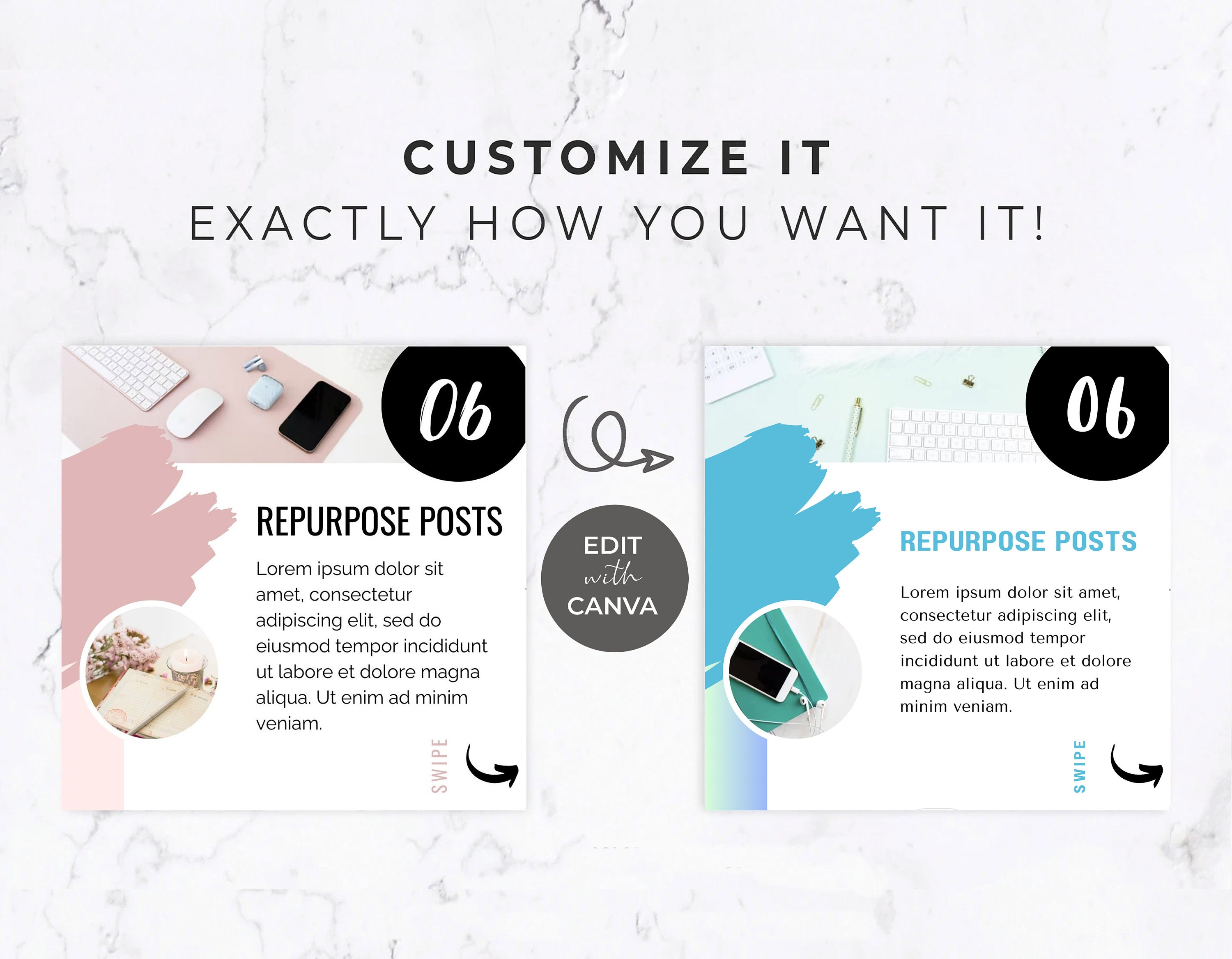 Carousel Post Template Set Instagram - Canva Templates, Social Media ...