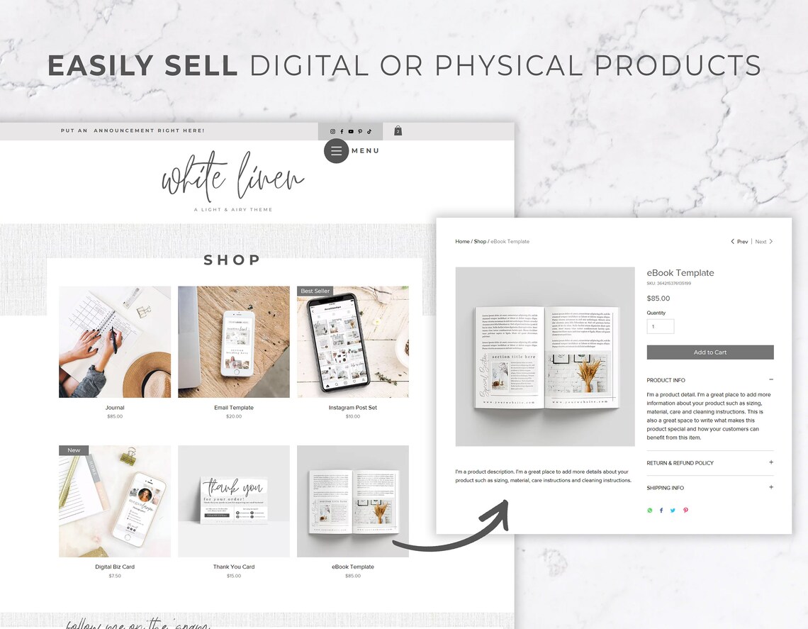 Website Template for Wix Wix Template Wix Theme Blog - Etsy