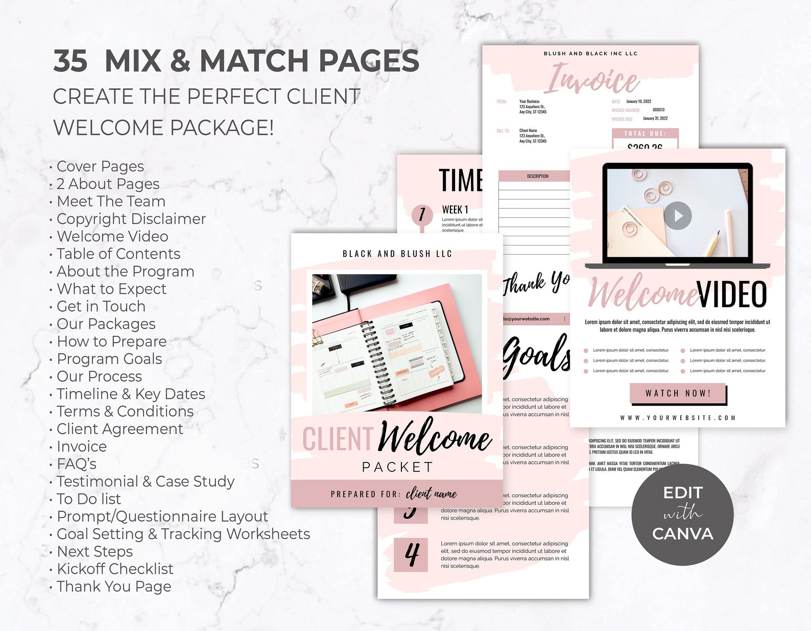 Client Welcome Packet Template - Client Onboarding Template Canva ...