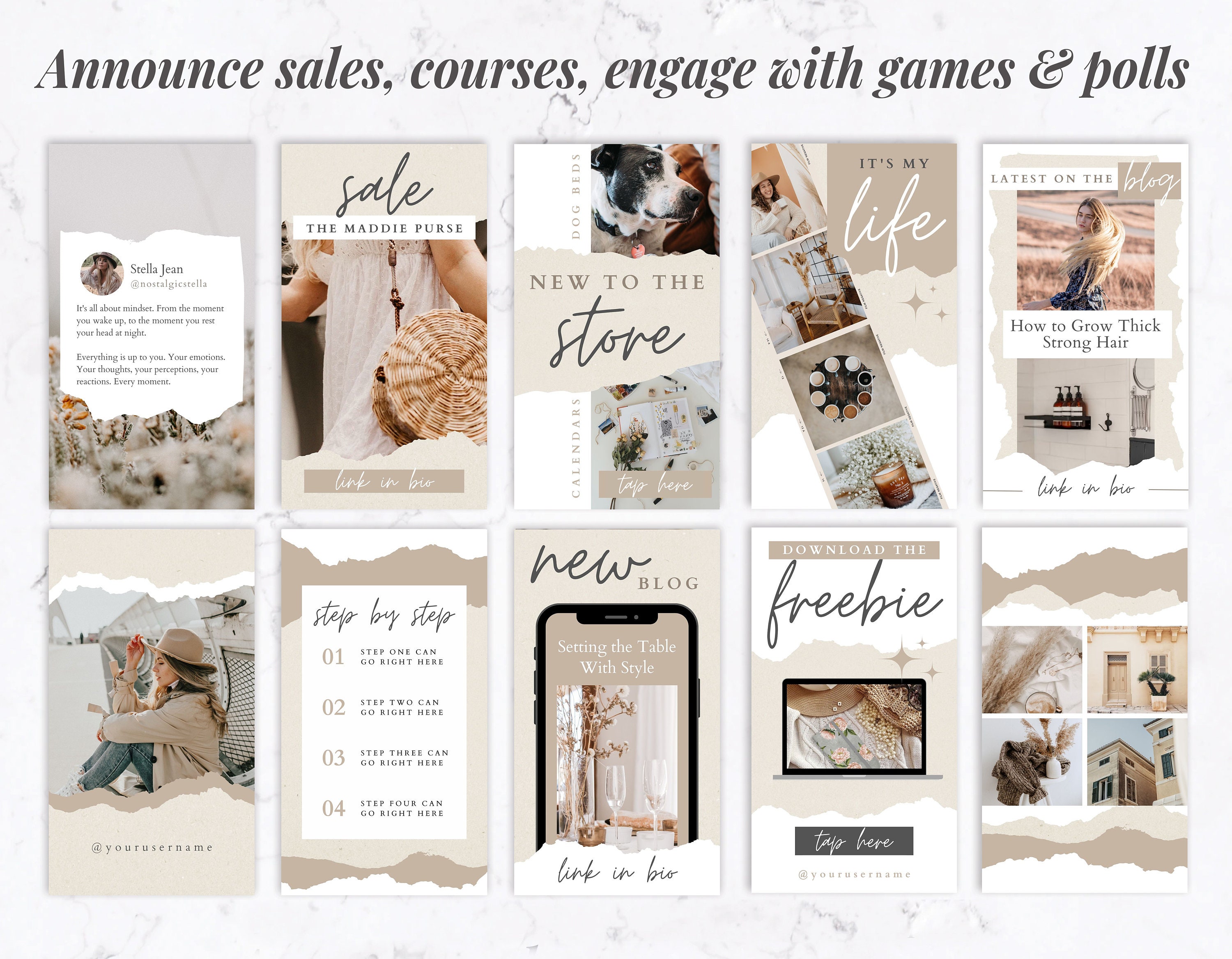 30 Story Templates for Canva - Stories Instagram, Social Media ...