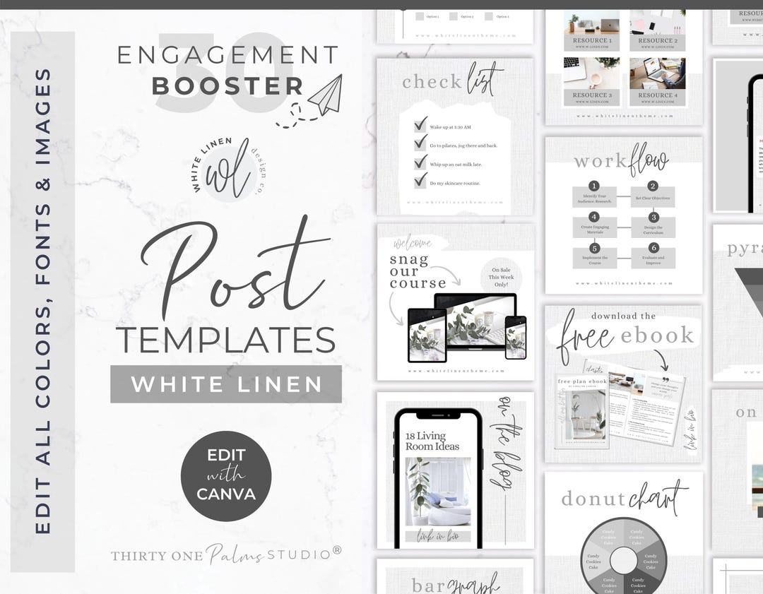 Social Media Post Templates for Canva - Engagement Booster for ...