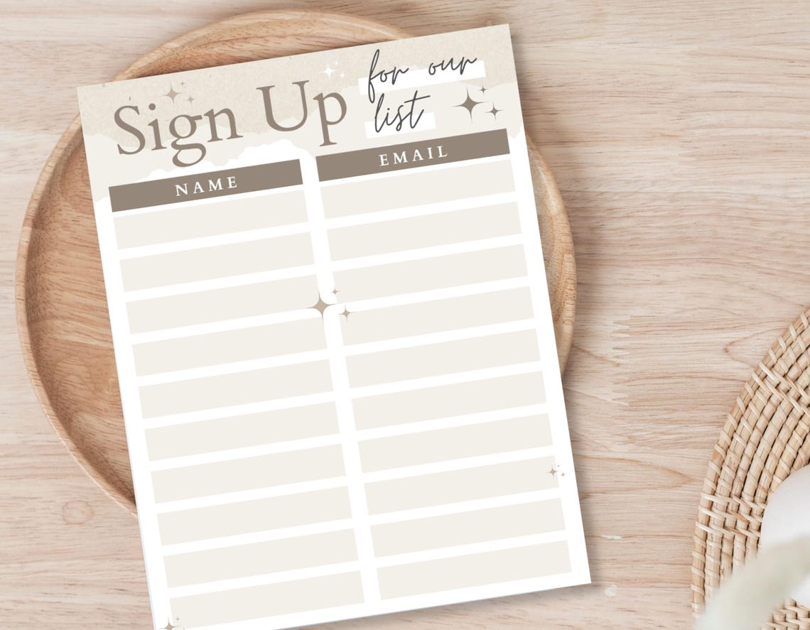 Email Sign up for Newsletters - Printable Email Sign up Form, Email ...