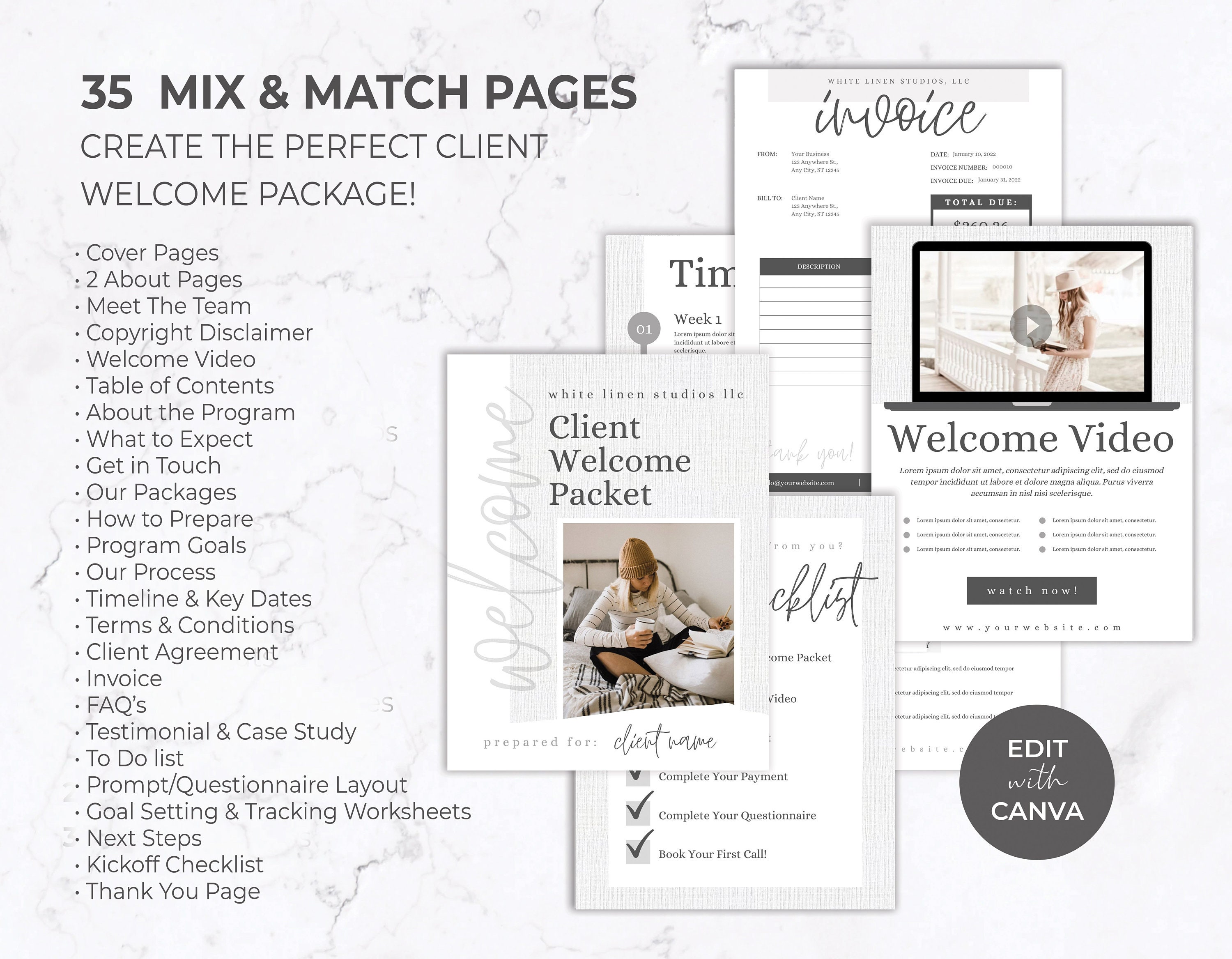 Client Welcome Packet Template Client Onboarding Template - Etsy