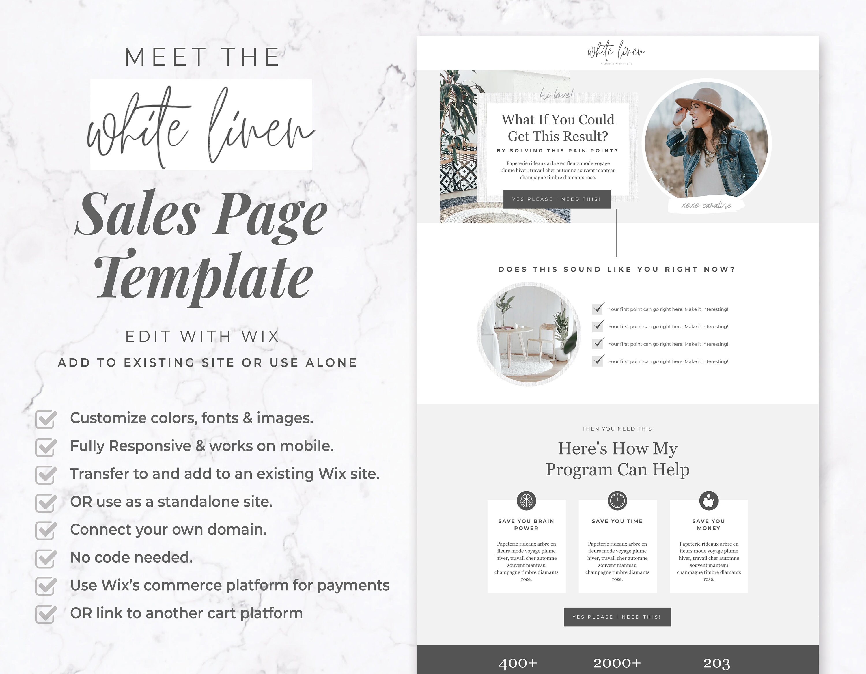Sales Page Template for Wix - Website Template, Course Website, Landing ...