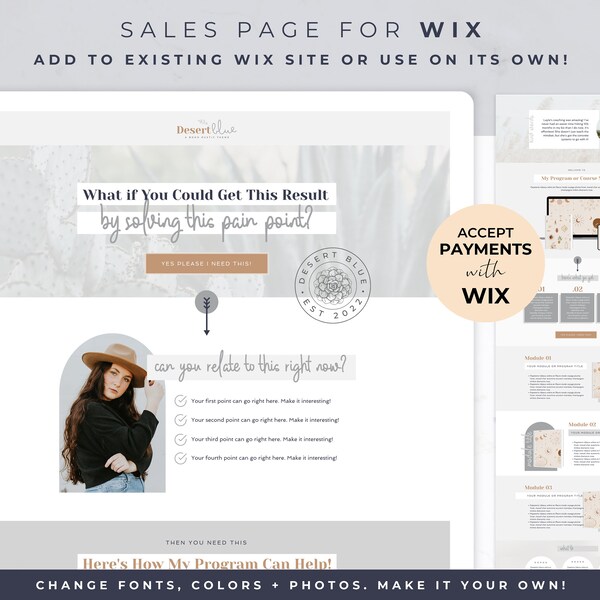 Wix Digital Product Template - Etsy