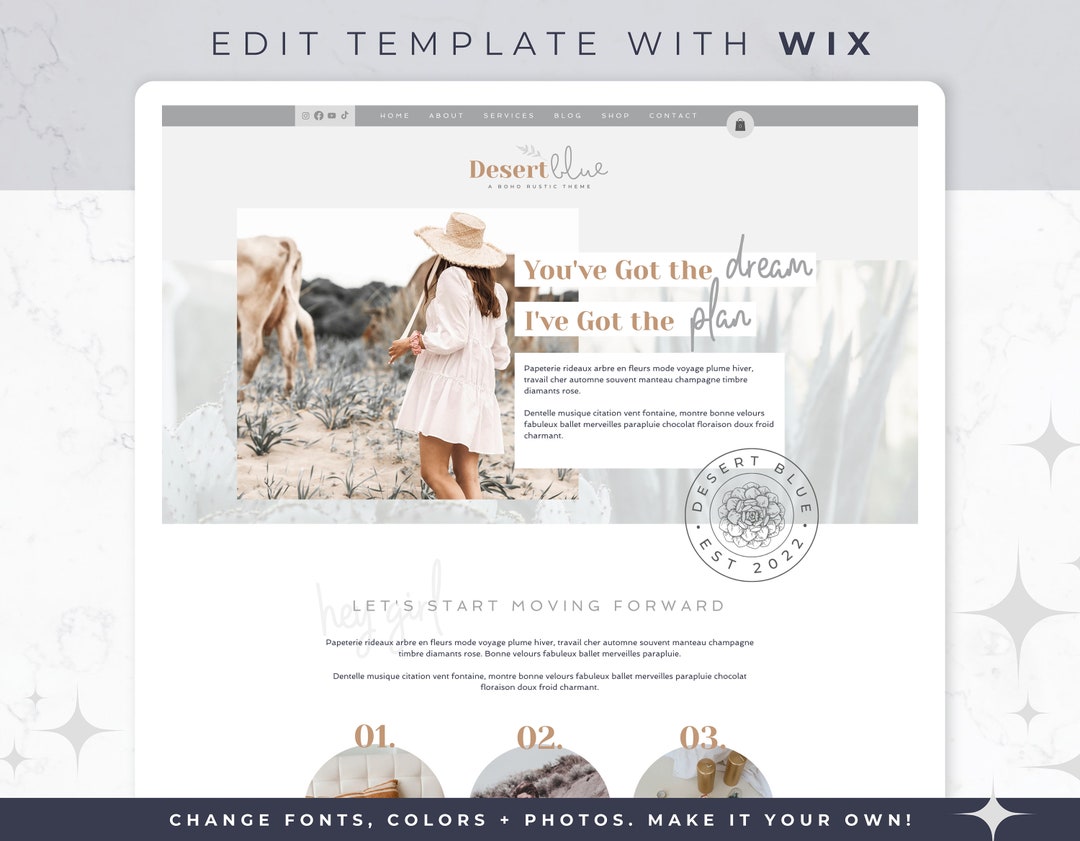 Website Template for Wix - Wix Template, Wix Theme, Coach, Boho ...