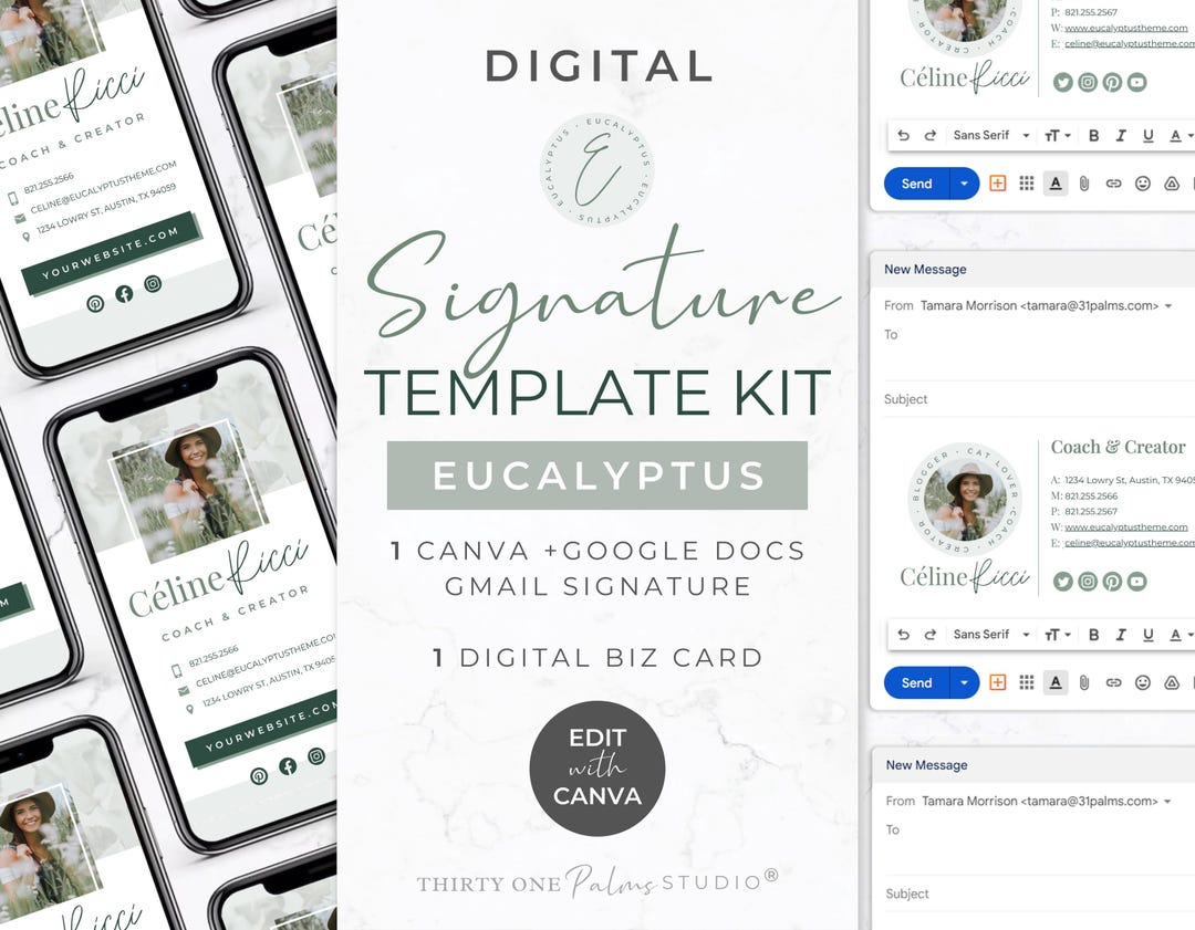 Gmail Email Signature & Digital Business Card Template for Canva ...
