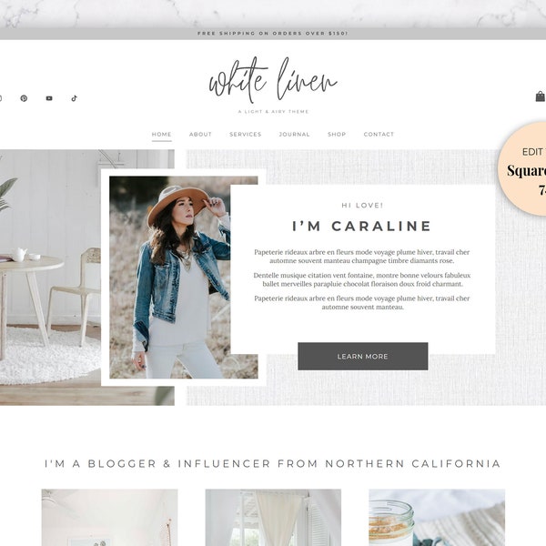 Fashion Blog Template - Etsy