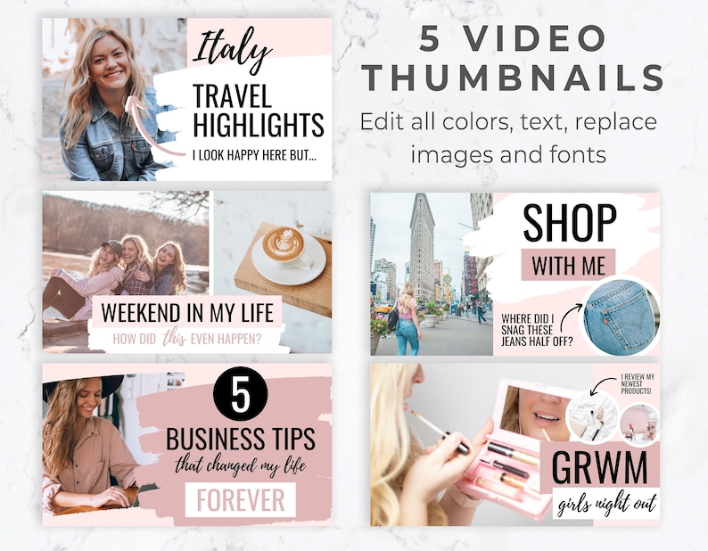 Channel Template Kit for Youtube Canva Template Video - Etsy
