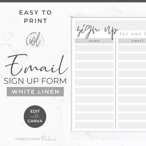 Email Sign up for Newsletters - Printable Email Sign up Form, Email ...