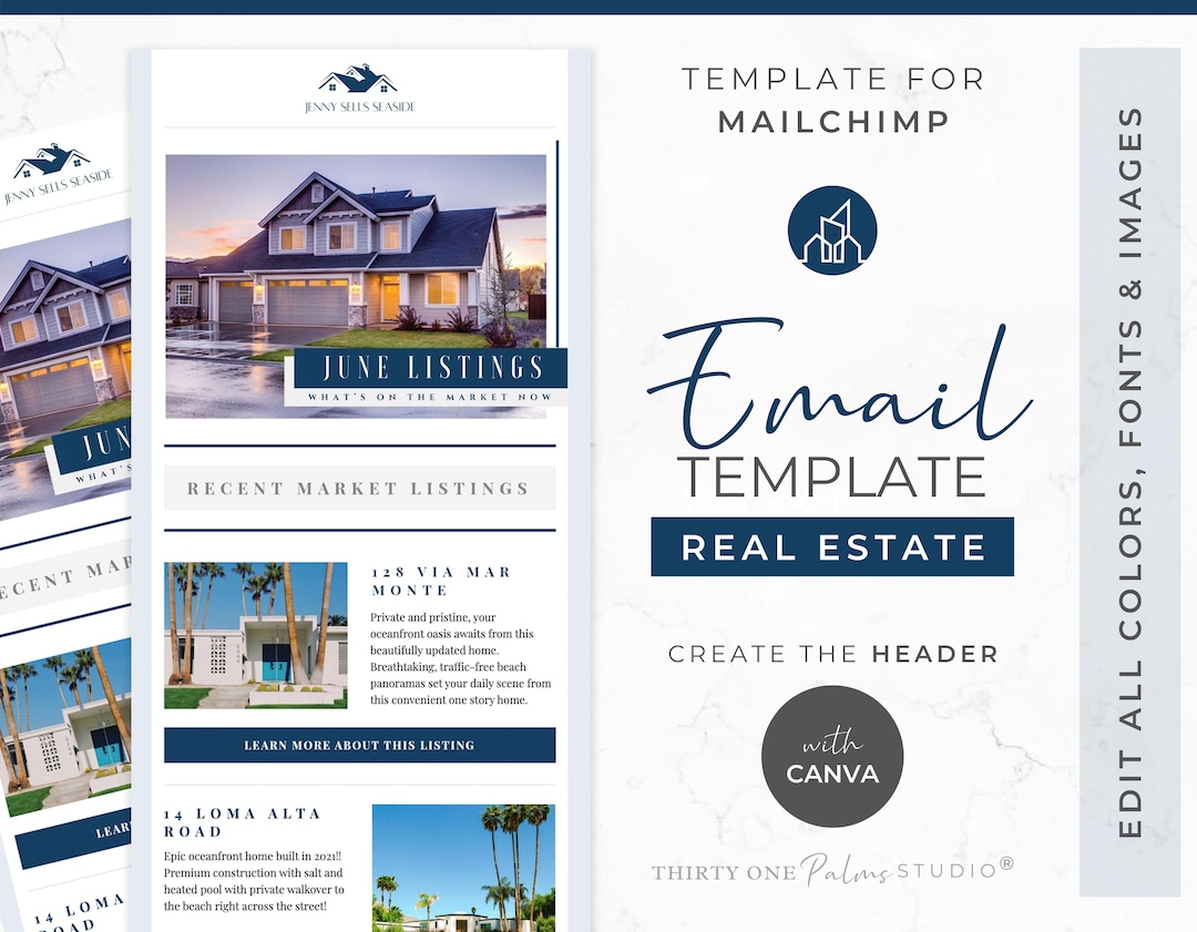 Canva Template for Mailchimp - Mailchimp Email Template, Real Estate ...
