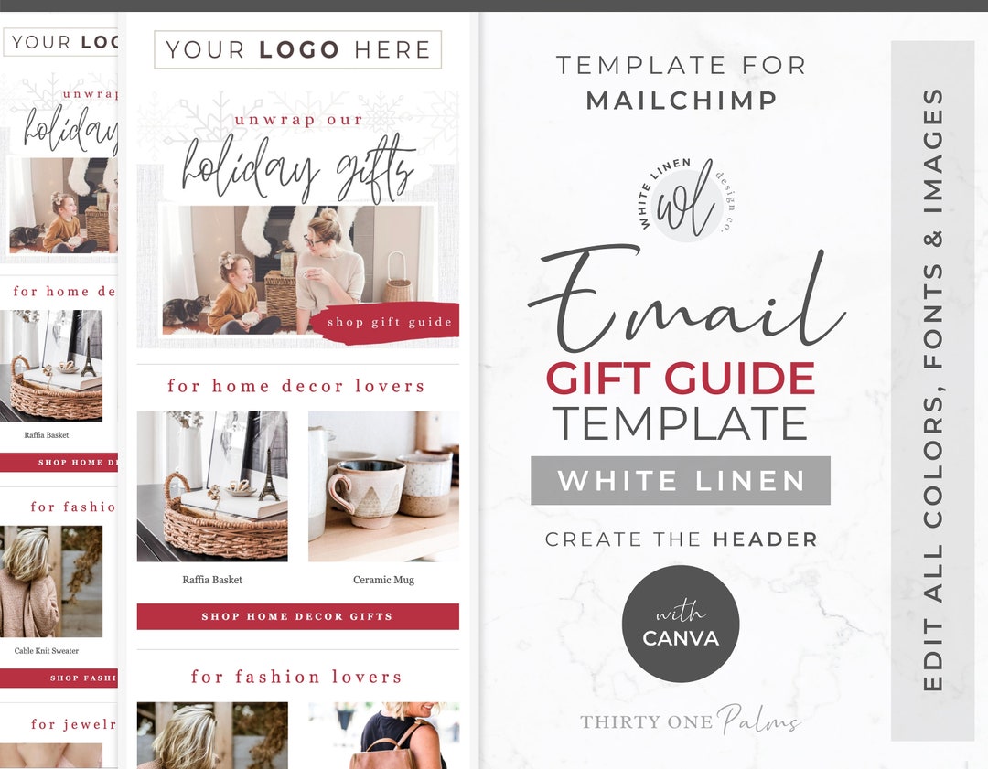 Christmas Email Canva Template For Mailchimp Mailchimp Email Holiday