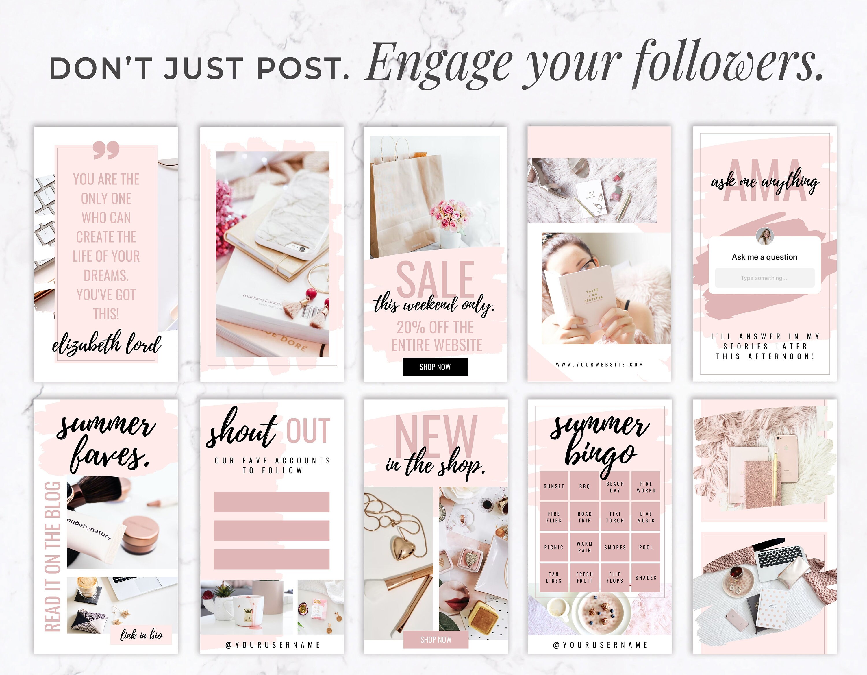Instagram Template Bundle Canva Instagram Templates - Etsy