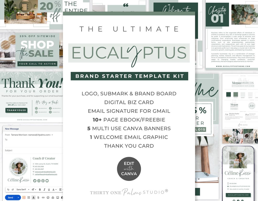 Branding Kit - Canva Template Bundle, Logo, Email Template, Thank You ...