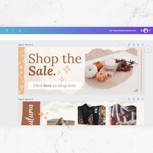Website Banner for Canva - Autumn Website Header, Template Canva ...