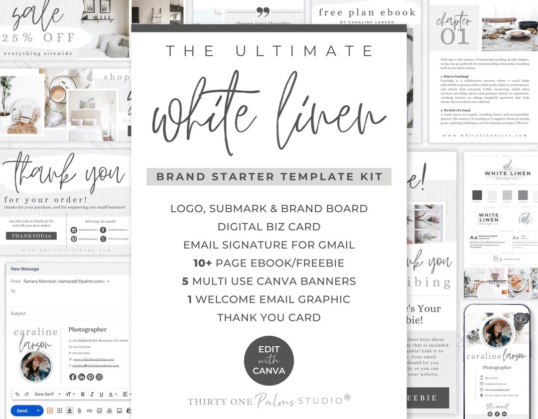 Branding Kit - Canva Template Bundle, Logo, Email Template, Thank You ...