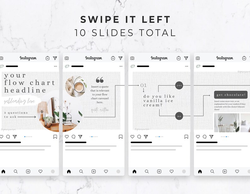 Post Carousel Flow Chart for Instagram - Canva Templates, Social Media ...