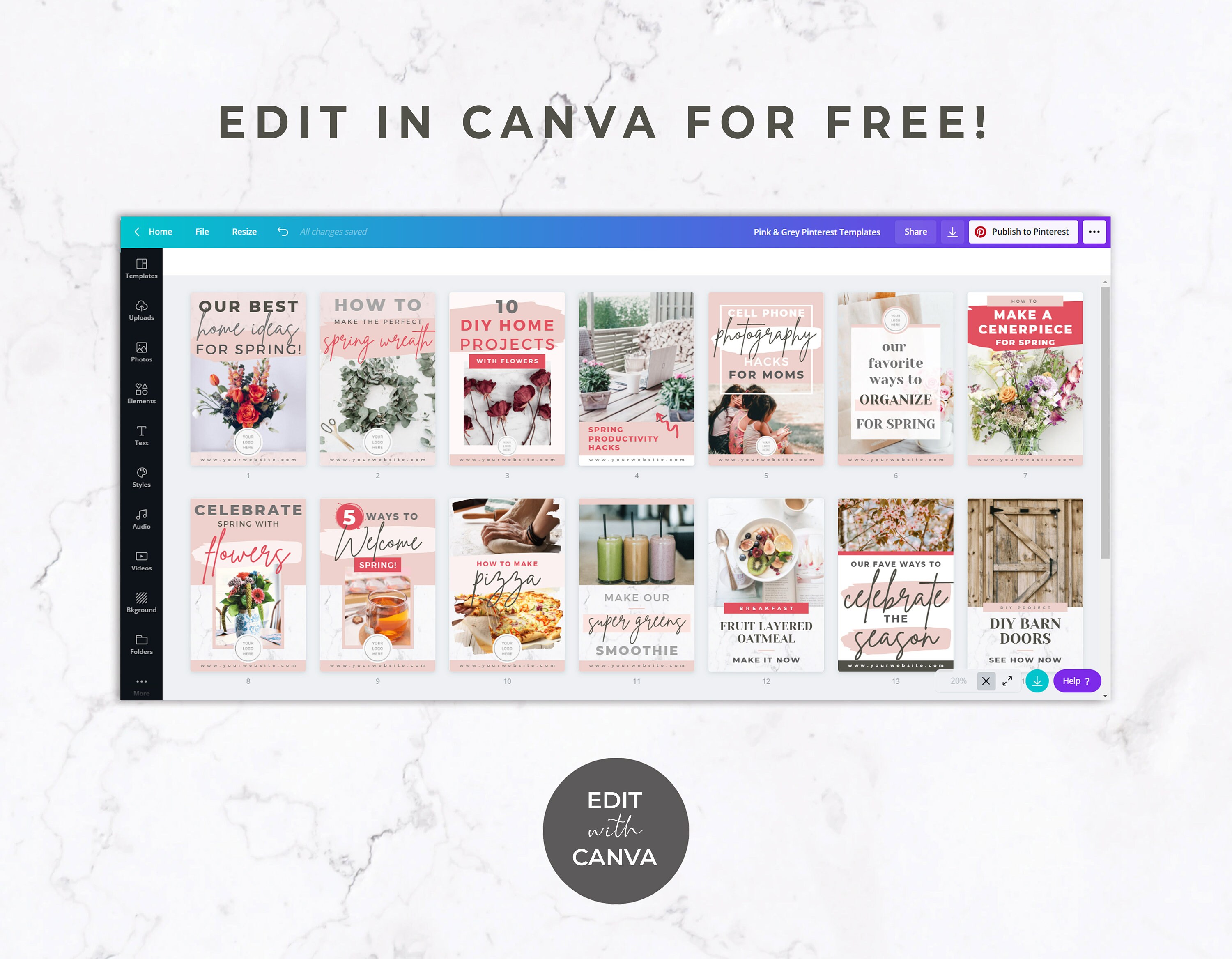 Pinterest Templates for Canva Pinterest Pins Canva - Etsy